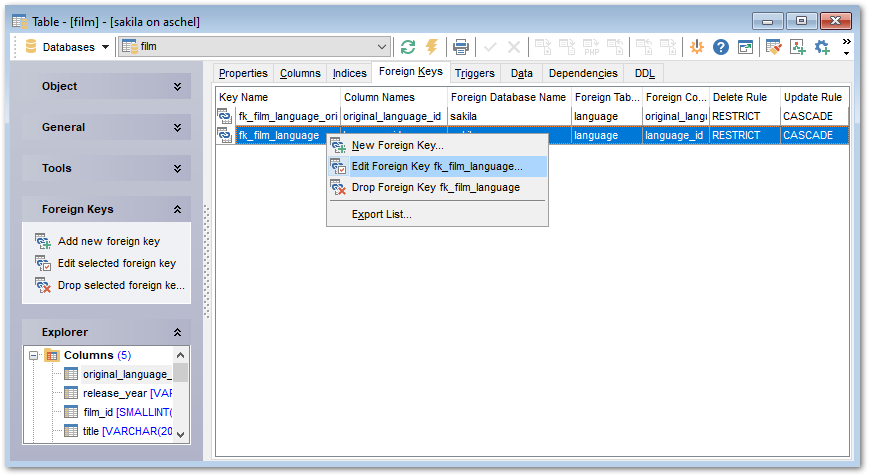 Online Documentation for SQL Manager for MySQL | SQLManager